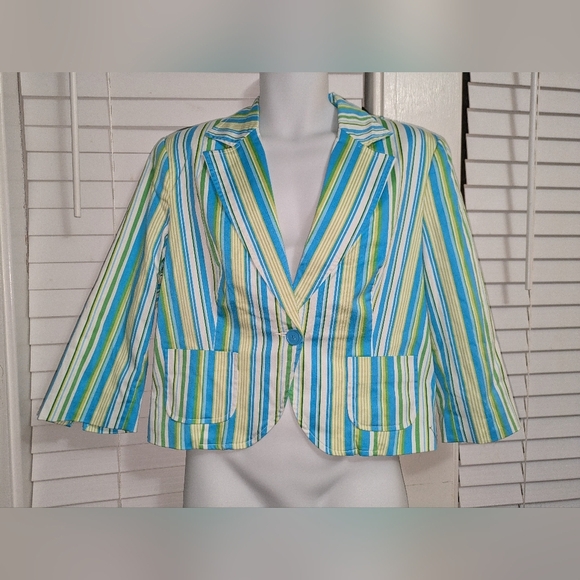 George | Jackets & Coats | George Stretch Womens Striped Blazer Nwt ...
